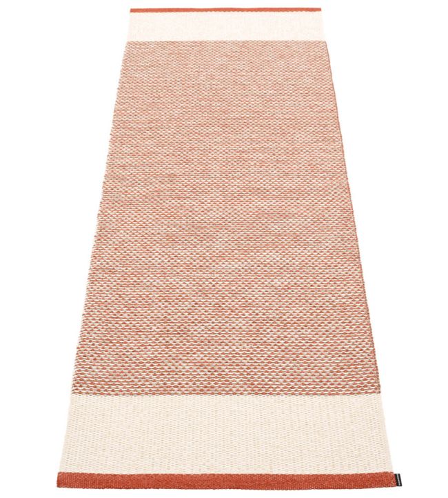 Edit Runner Rug in Brick/Vanilla/Linen Metallic by Pappelina | Jane Clayton