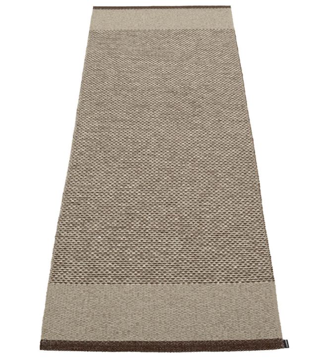 Edit Runner Rug in Dark Brown/Dark Linen/Linen Metallic by Pappelina ...