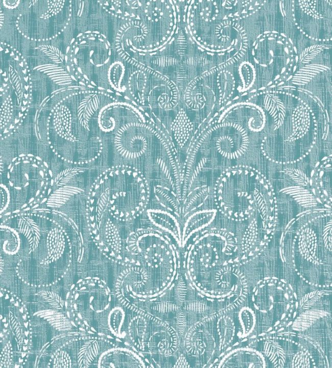 Kew Fabric by Elanbach in Teal Block | Jane Clayton