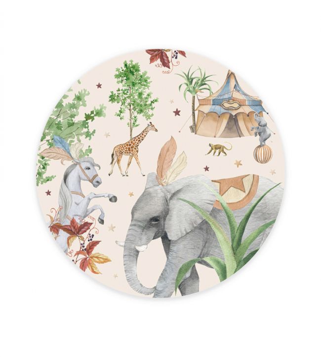 Elephant Circle Ø 95cm Circle Wall Mural in Pale Pink by Creative Lab ...