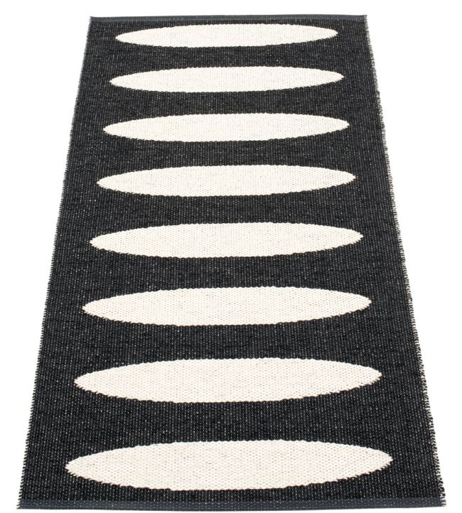 Ella Rug in Black/Vanilla by Pappelina | Jane Clayton