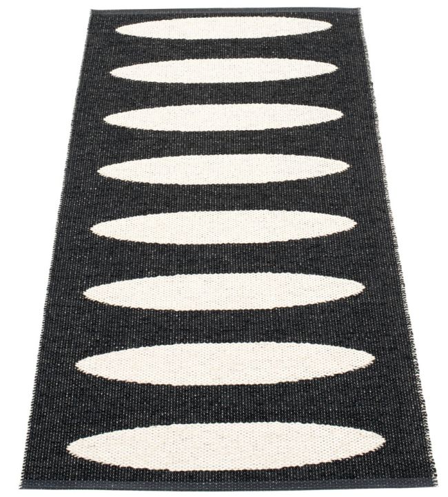 Ella Runner Rug in Black/Vanilla by Pappelina | Jane Clayton
