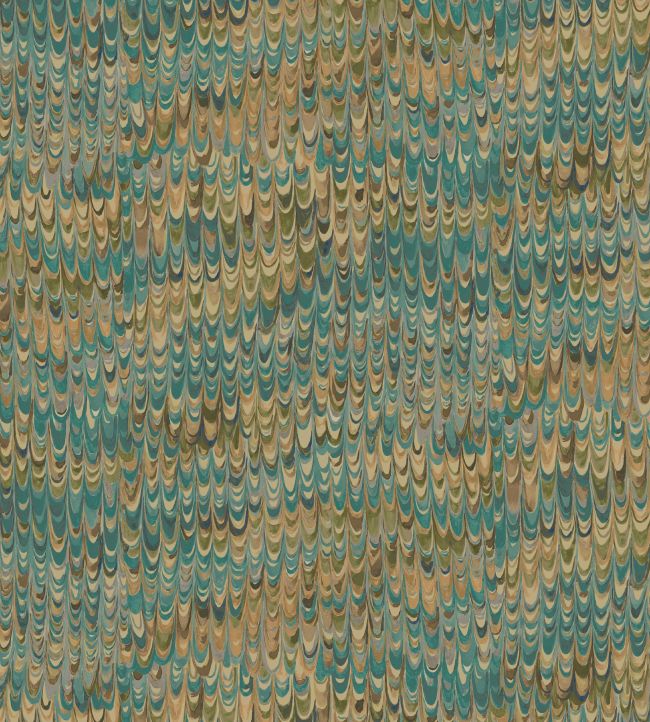End Paper Wallpaper in Teal by Mulberry Home | Jane Clayton