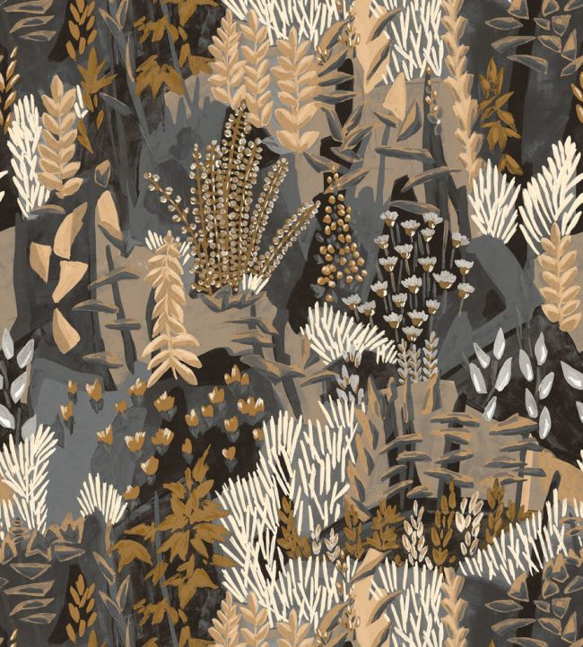 Erica Wallpaper in Anthracite/Sable by Casamance | Jane Clayton