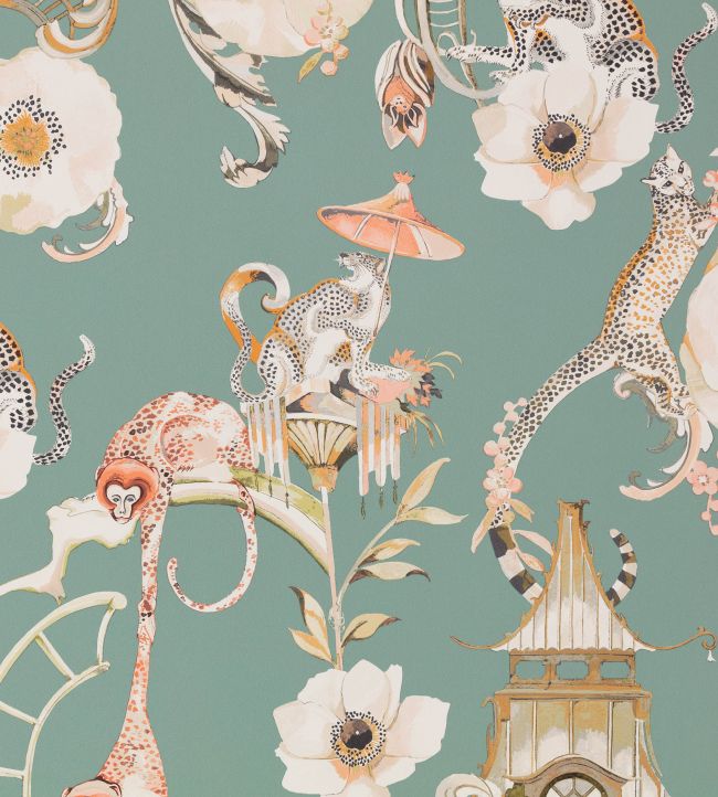Euphoria Wallpaper in Aruba by Temperley London for Romo | Jane Clayton