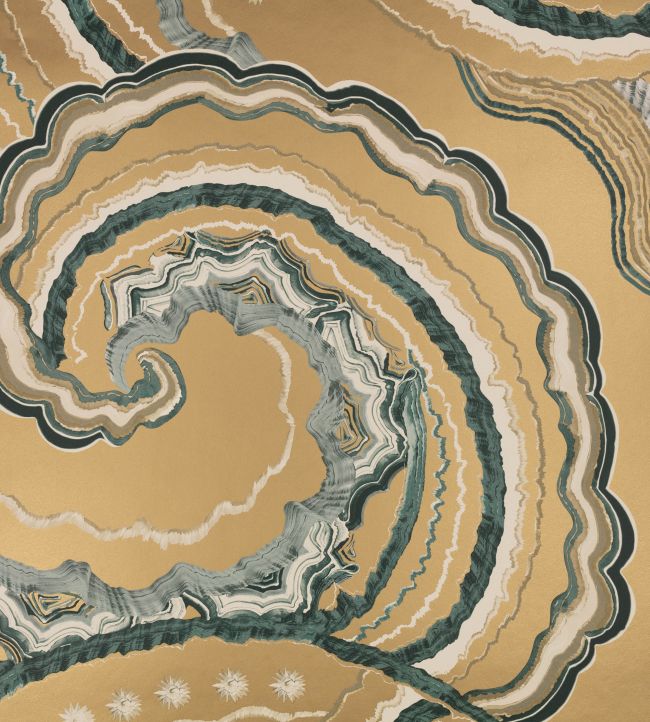 Fantasia Wallpaper in Vintage Gold by Temperley London for Romo | Jane ...