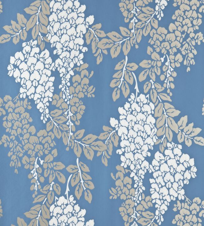 Wisteria Wallpaper by Farrow & Ball in Chinese Blue | Jane Clayton