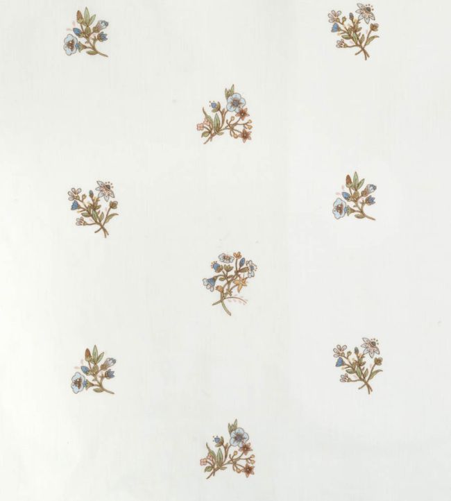 Flax & Field Posy Voile Fabric in Multi/Oyster by Volga Linen | Jane ...