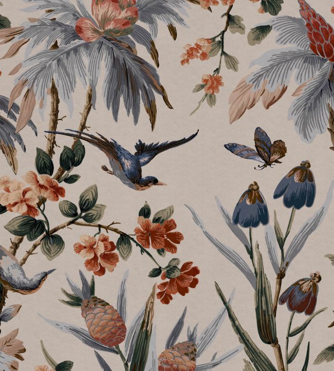 Fleurs Exotique Velvet Fabric in Sienna by Warner House | Jane Clayton