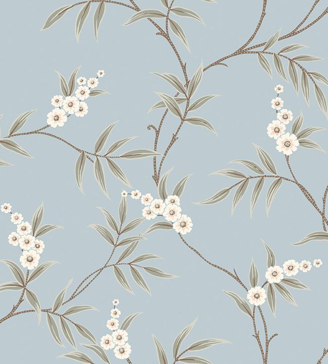 Floral Tree Wallpaper in Sky Blue by Borastapeter | Jane Clayton