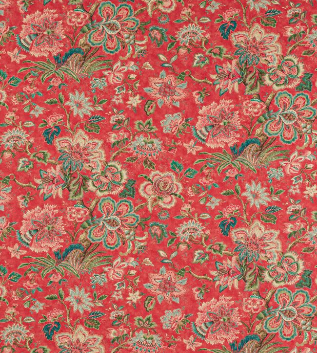 Flores Fabric in Red by Colefax and Fowler | Jane Clayton