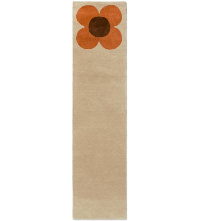 Flower Placement Runner Rug in Pumpkin/Ecru by Orla Kiely | Jane Clayton