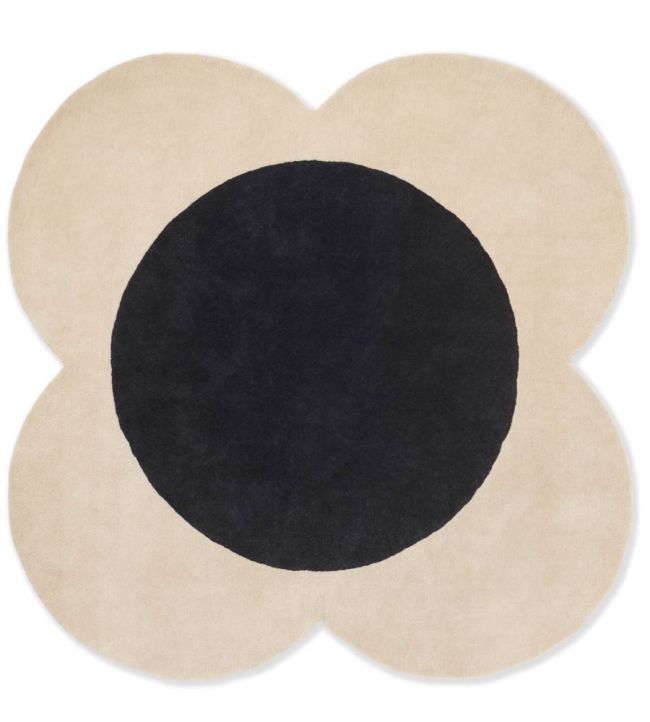 Flower Spot Rug in Ecru/Black by Orla Kiely | Jane Clayton