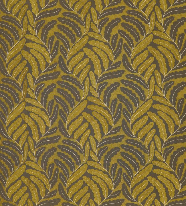 Folia Embroidery Fabric in Antique Brass by Jim Thompson | Jane Clayton