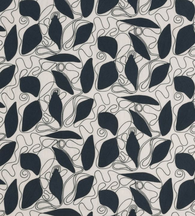 Foliage Fabric in Navy by Christopher Farr Cloth | Jane Clayton