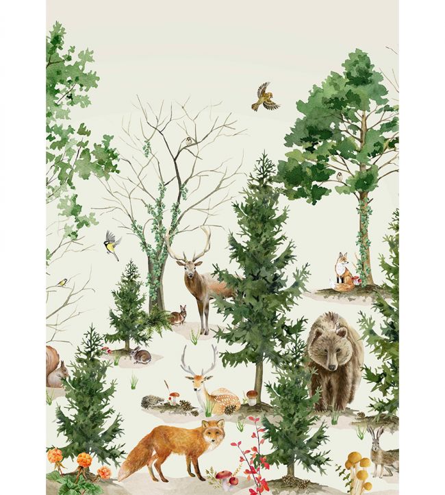 Forest Life 1.948 x 2.8m Mural in Green by Creative Lab | Jane Clayton