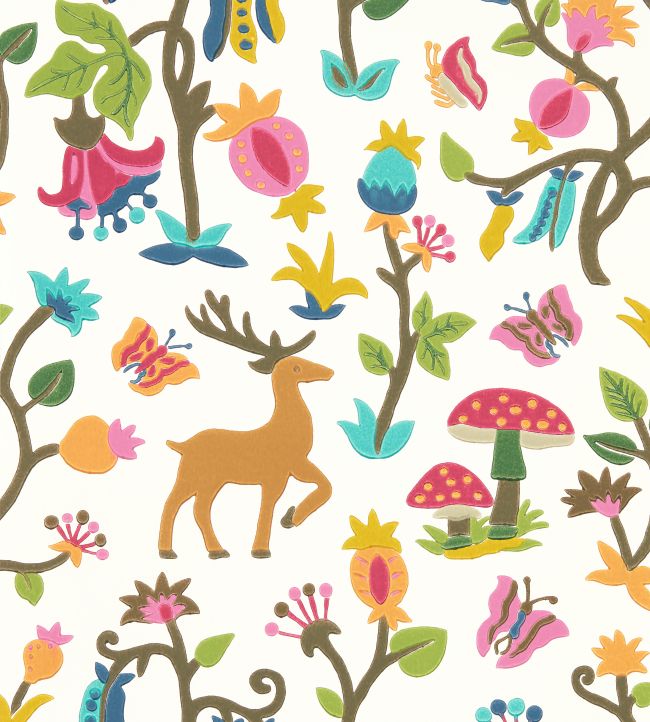 Forest of Dean Wallpaper in Brights/Multi by Sanderson | Jane Clayton