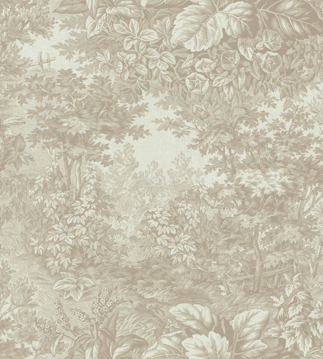 Forest Toile Wallpaper mural in Sandstone by Sandberg | Jane Clayton