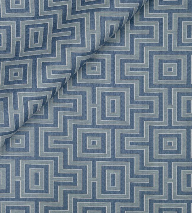 Fret Maze Fabric in Blue Sky by Jim Thompson | Jane Clayton