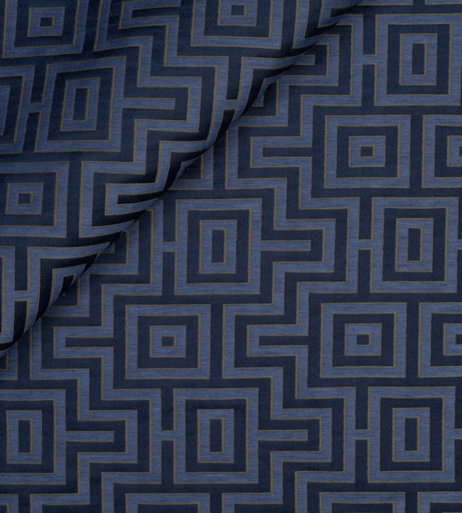 Fret Maze Fabric in Midnight Blue by Jim Thompson | Jane Clayton