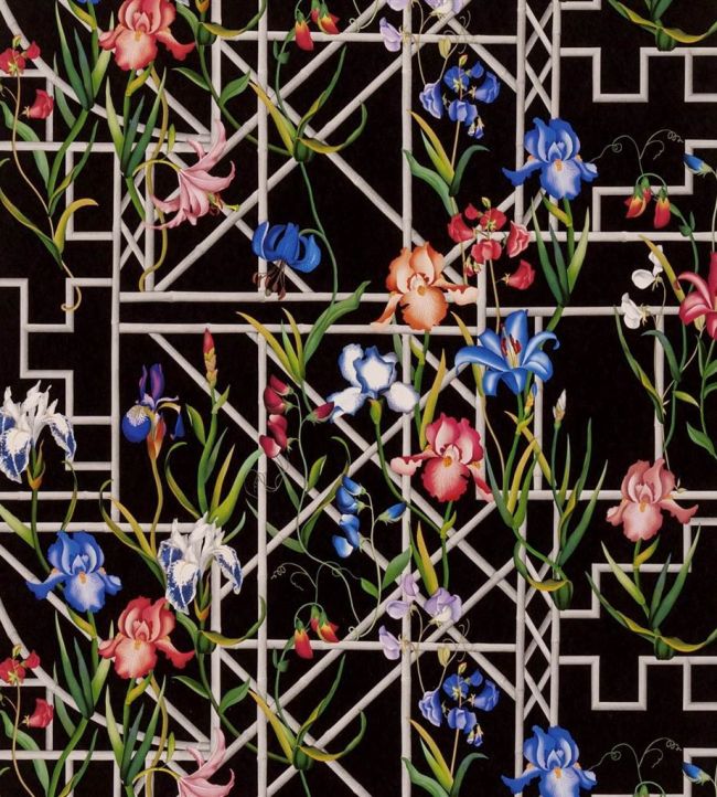 Fretwork Garden Wallpaper in Jais by Christian Lacroix | Jane Clayton