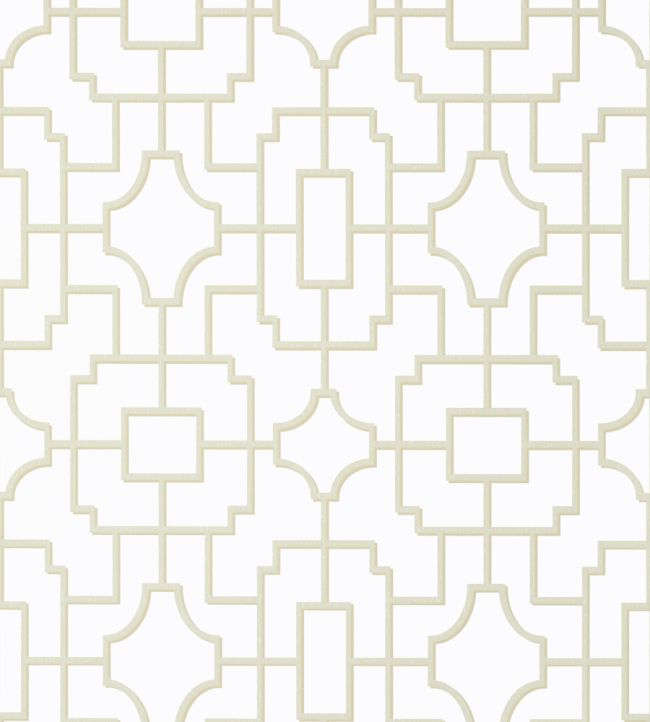 Fretwork Wallpaper in Beige by Thibaut | Jane Clayton