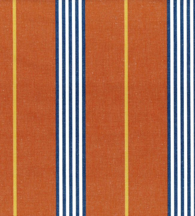 Gallery Stripe Fabric in Rust by Ian Mankin | Jane Clayton