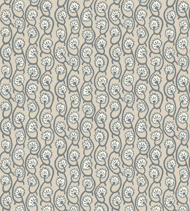 Geranium Stripe Wallpaper in Bude Blue/Edge Sand by Josephine Munsey ...