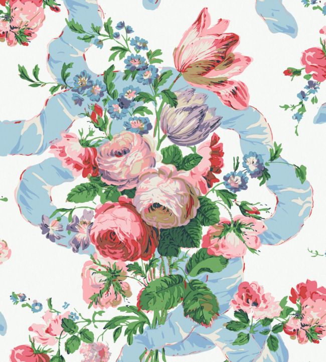 Grand Bouquet Wallpaper in Vintage by Warner House | Jane Clayton