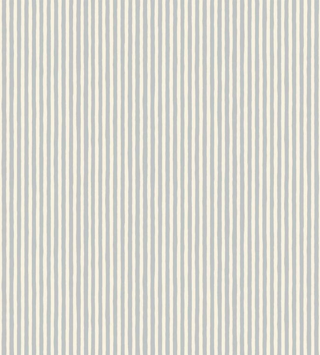 Hand Painted Stripe Wallpaper in Barton Blue/Costwold White by ...