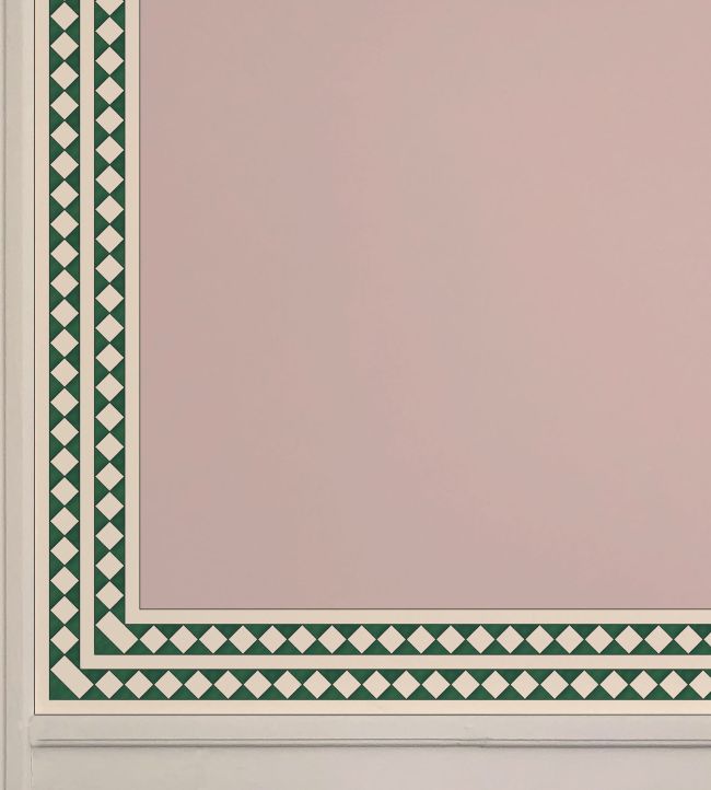 Harlequin Border Wallpaper in Green by Ottoline | Jane Clayton