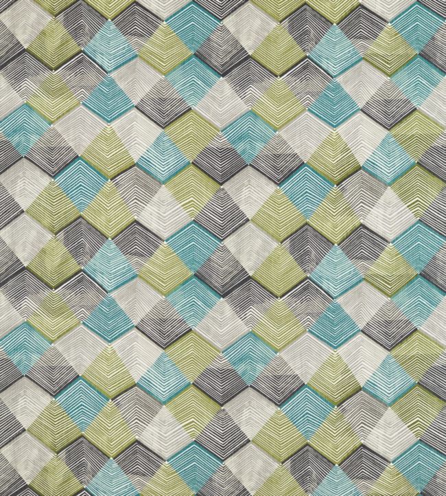 Rhythm Fabric by Harlequin in Teal/Linden/Charcoal | Jane Clayton