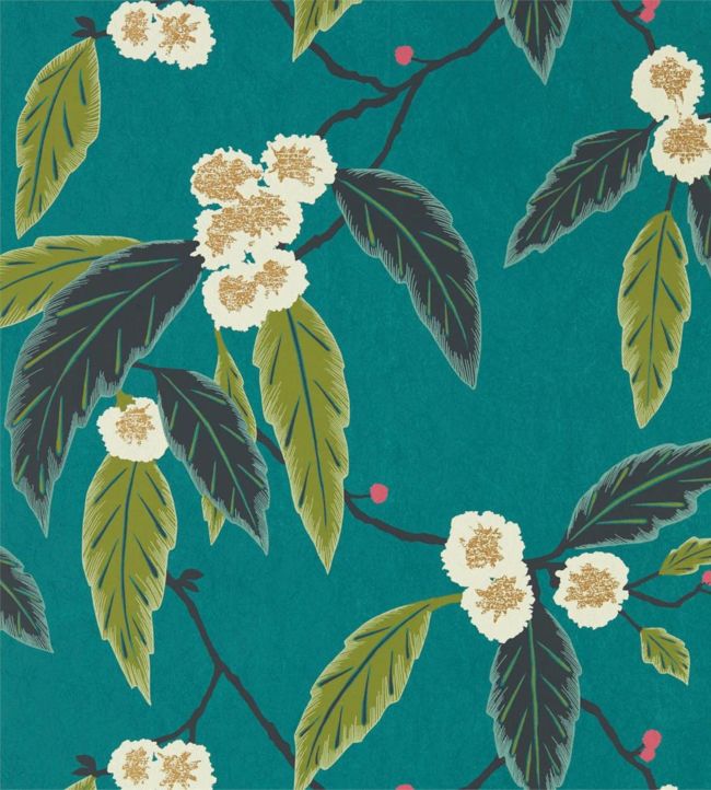 Coppice Wallpaper by Harlequin in Peacock/Azalea/Midnight | Jane Clayton