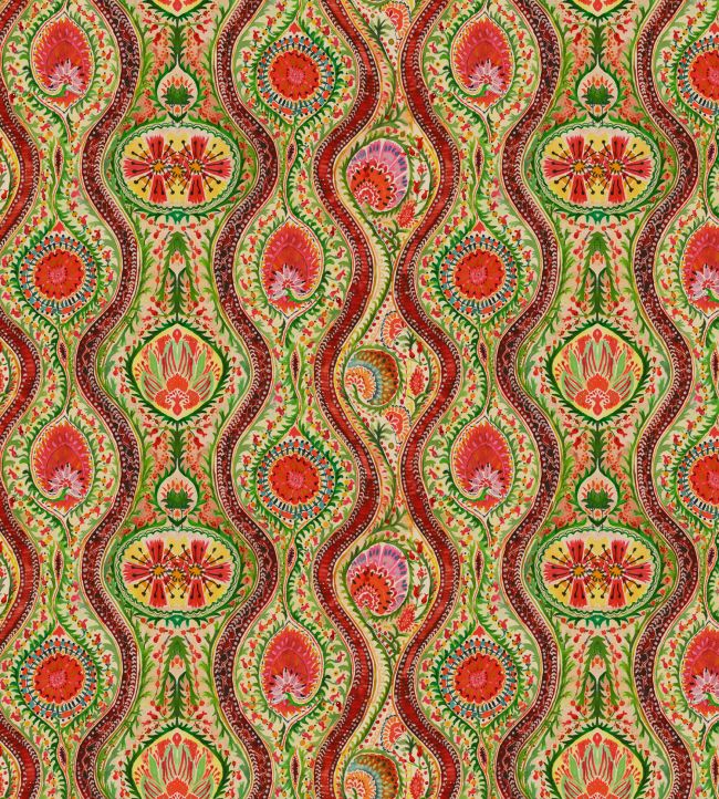 Hippie Paisley Wallpaper in Red Green by MINDTHEGAP | Jane Clayton