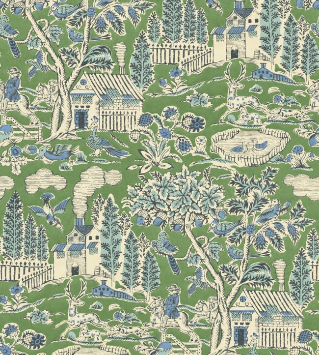 Home Park Wallpaper in Emerald by GP & J Baker | Jane Clayton