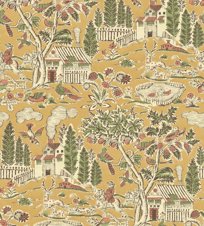 Home Park Wallpaper in Ochre by GP & J Baker | Jane Clayton