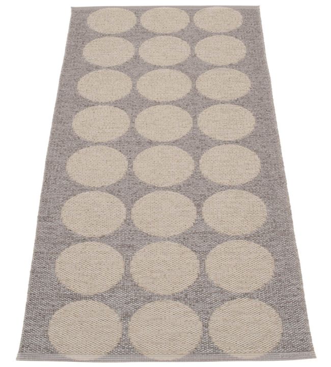 Hugo Runner Rug in Mud Metallic/Mud by Pappelina | Jane Clayton
