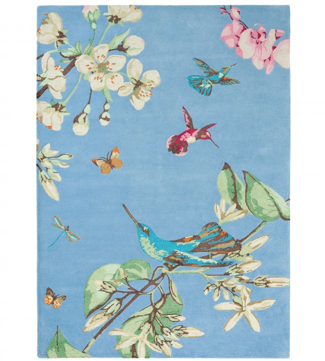 Hummingbird Rug in Blue by Wedgwood | Jane Clayton