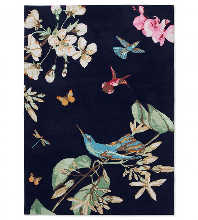 Hummingbird Rug in Navy by Wedgwood | Jane Clayton