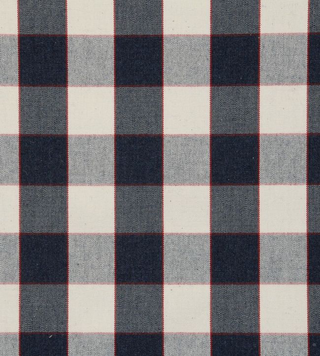 Essex Check Fabric by Ian Mankin in Dark Navy | Jane Clayton