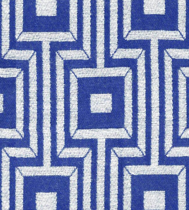 Maze Fabric by Ian Mankin in Cobalt | Jane Clayton
