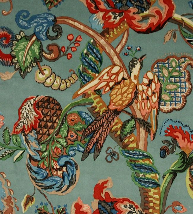 Poppinjay Velvet Fabric by Ian Sanderson in Aztec | Jane Clayton