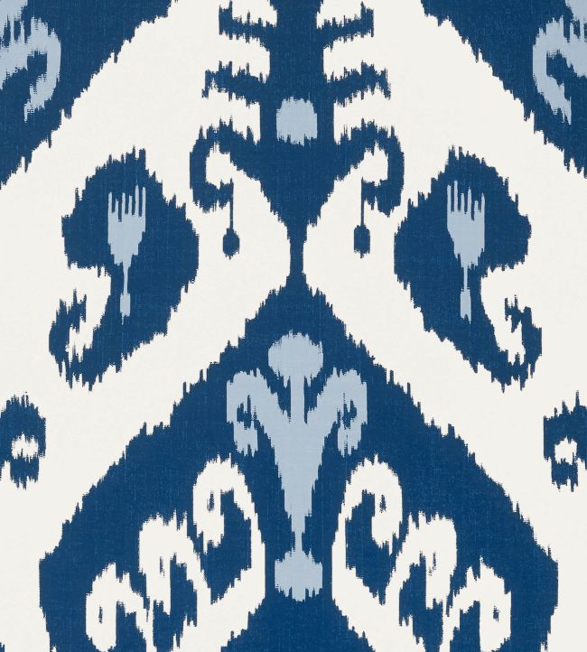 Indies Ikat Wallpaper in Navy by Thibaut | Jane Clayton