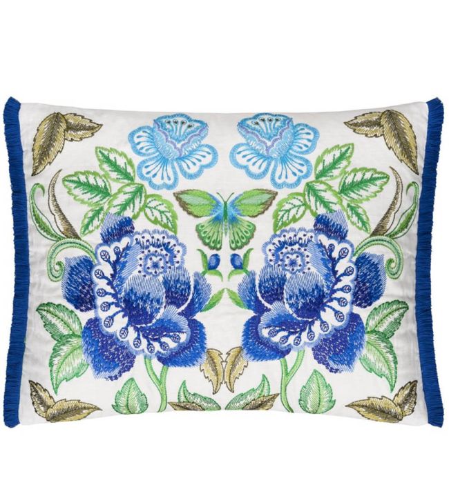 Isabella Embroidered Ready Made Cushion in Cobalt by Designers Guild ...