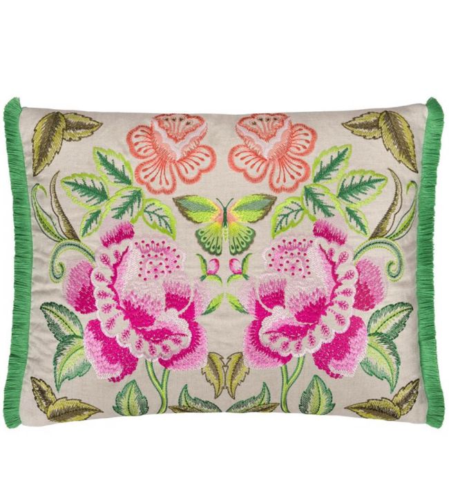 Isabella Embroidered Ready Made Cushion in Fuchsia by Designers Guild ...