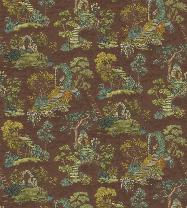 Islet Hoping Wallpaper in Brown and Olive by Josephine Munsey | Jane ...