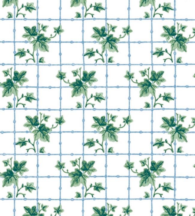 Ivy Trellis Wallpaper in 01 Blue and Green by Dado | Jane Clayton