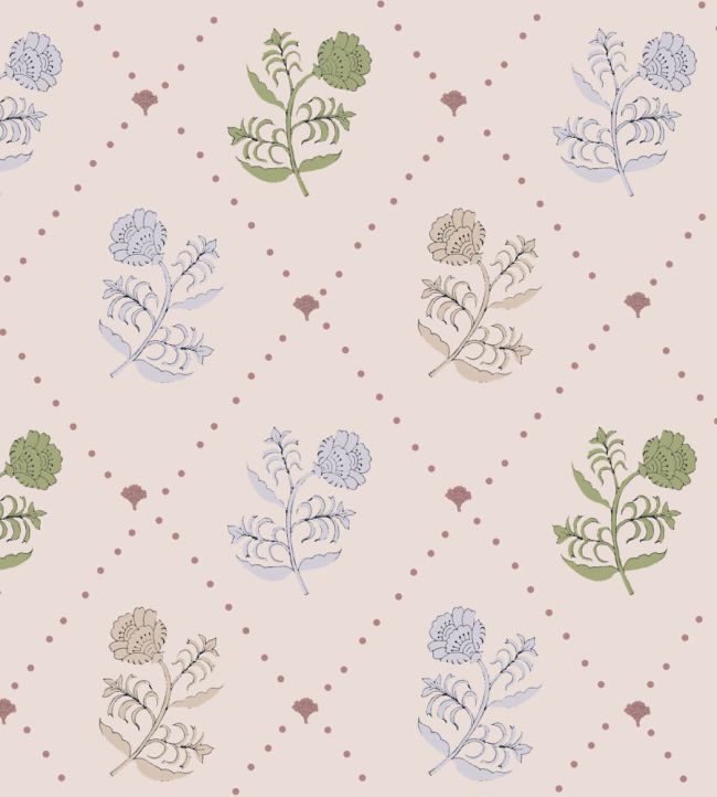 Jaipur Wallpaper in Coral Moss by Parker & Jules | Jane Clayton