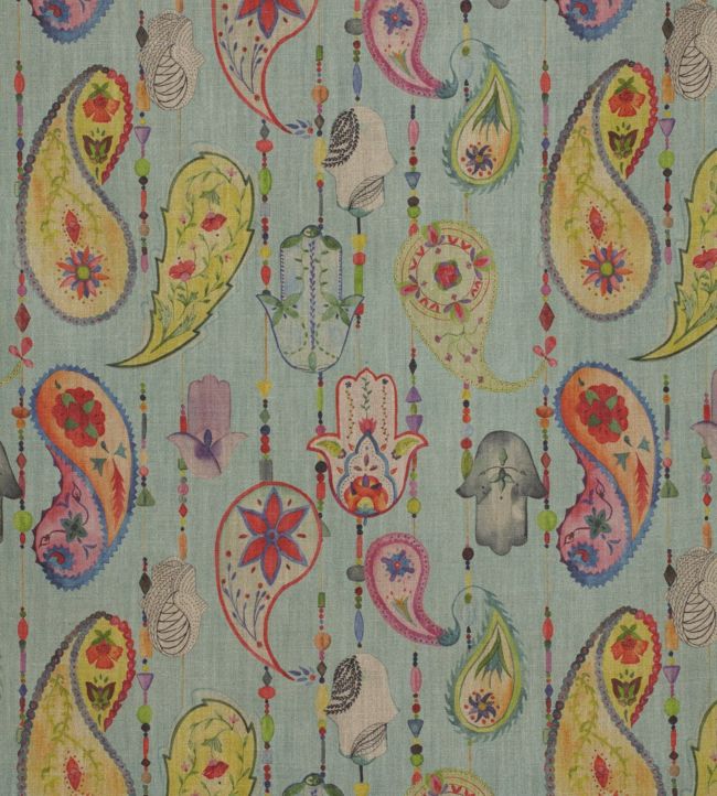 Boho Chic Fabric by James Malone in Blue | Jane Clayton