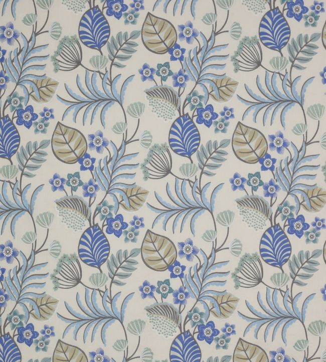 Samba Fabric by Jane Churchill in Blue | Jane Clayton